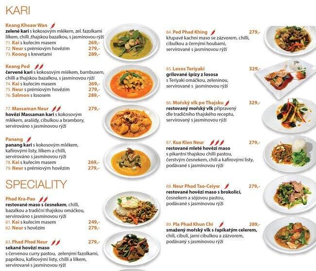 Menu at Zebra Express restaurant, Prague