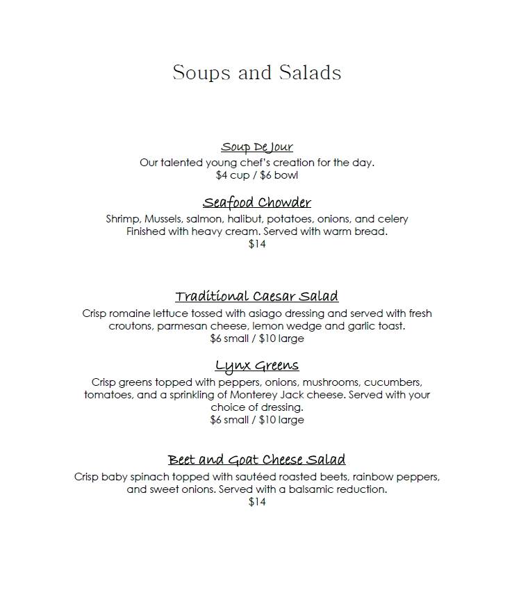 Menu at The Lookout | Kitchen + Bar, Calgary