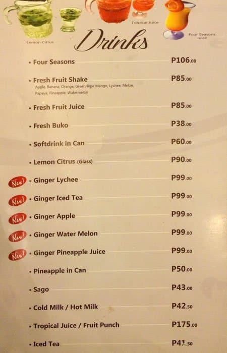 Menu at Lighthouse Restaurant, Cebu City, 8WR6+4CP