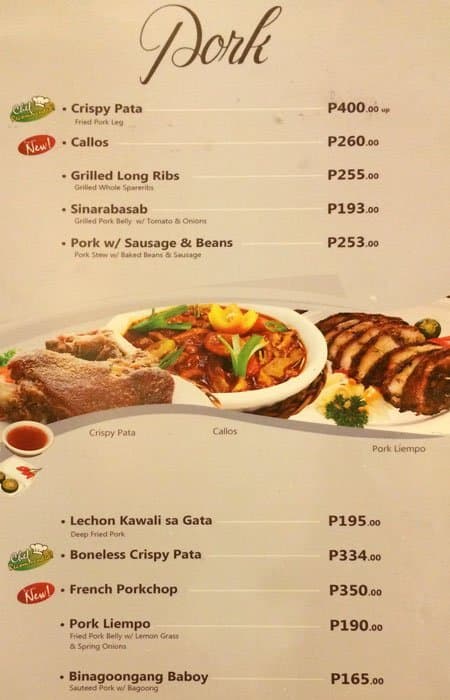 Menu at Lighthouse Restaurant, Cebu City, 8WR6+4CP