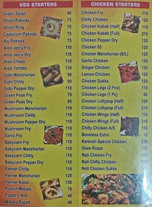 Hotel New Karavali Menu, Menu for Hotel New Karavali, Hennur, Bangalore ...