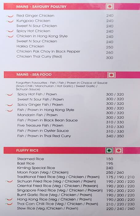 Menu at KIMLING XPS ( Branches : Kharadi and Magarpatta), Pune