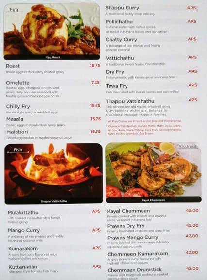 Menu at Calicut Notebook, Ajman