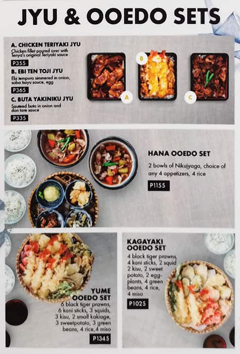 Menu at Tenya (ASEANA, Macapagal Blvd) restaurant, Parañaque