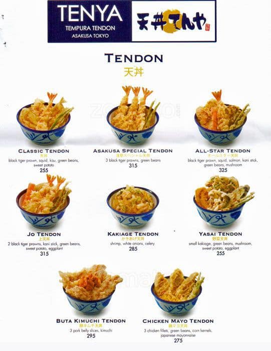 Menu at Tenya - SM Southmall restaurant, Las Pinas, GF Food Street