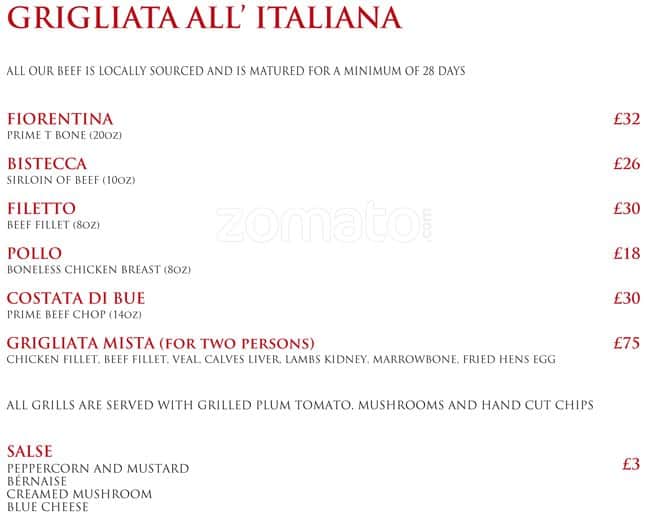 Menu at Rosso Restaurant & Bar, Manchester, 43 Spring Gardens