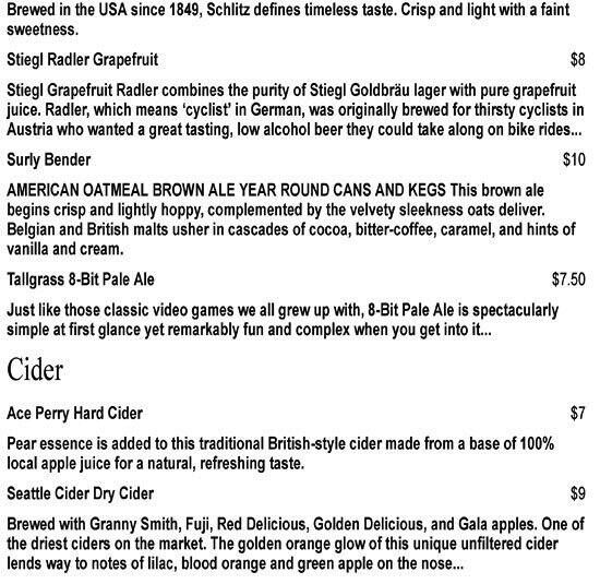 Menu at Miller's Pub, Chicago, 134 S Wabash Ave