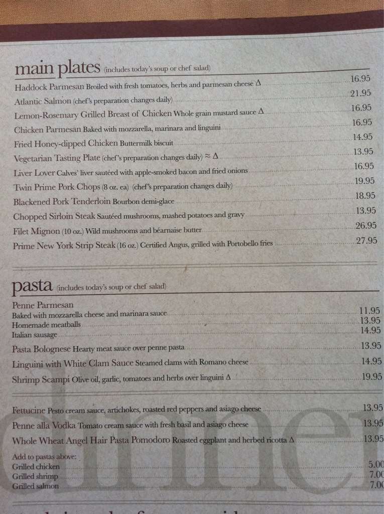 Menu at Creekview Restaurant, Williamsville