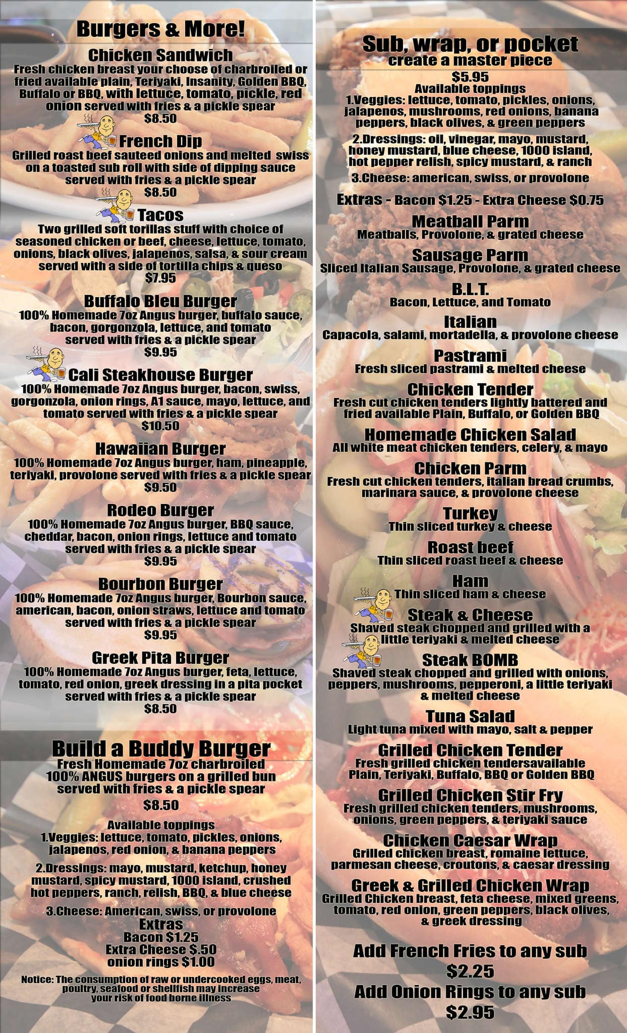 Menu at Buddy's Pizza Pub, Middleborough