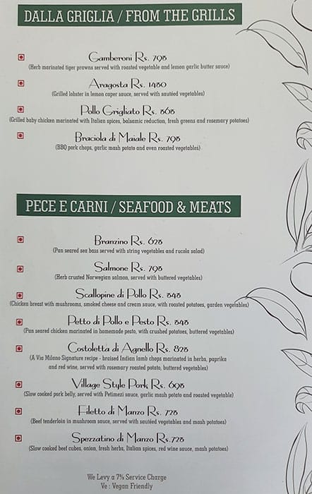 Menu of Pronto By Via Milano, Koramangala 4th Block, Bangalore