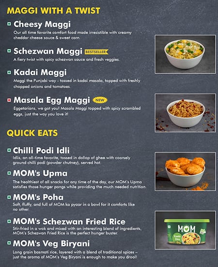 Menu at deli2go Cafe, Chennai