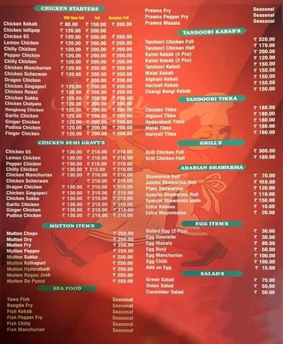 Menu of Shadi Ki Biryani, BTM, Bangalore