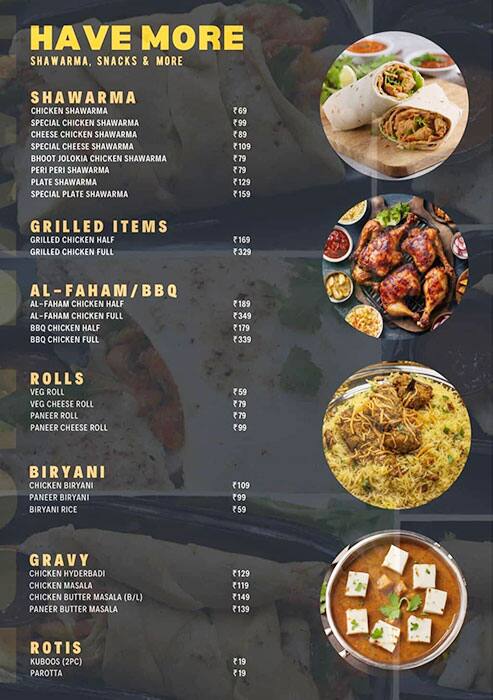 Menu of Have More Shawarma, Snacks And More, CV Raman Nagar, Bangalore