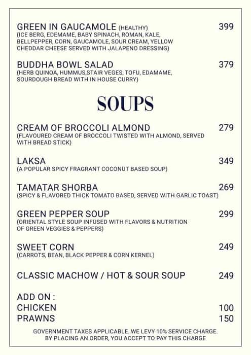 Menu of Tipsy Bro - Rooftop Lounge Bar & Luxury Dining, Vashi, Navi Mumbai