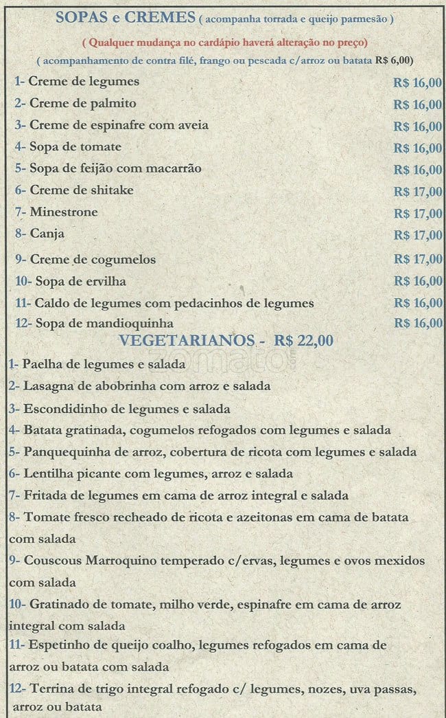 Menu em Calor Humano - Artesanato com Café, São Paulo