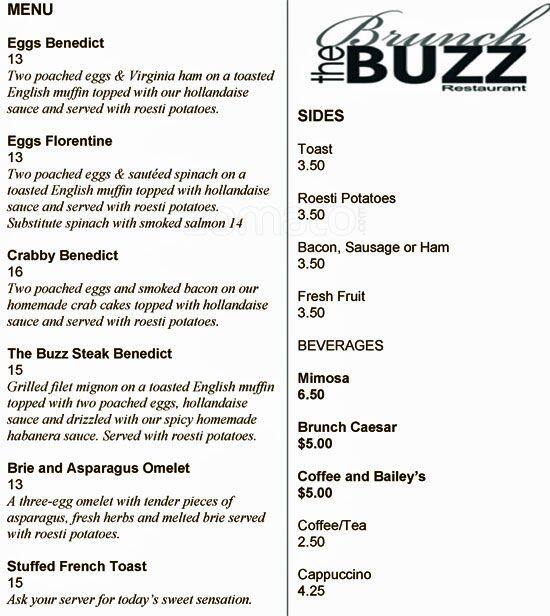Menu at The Buzz Kitchen + Cocktail pub & bar, Ottawa