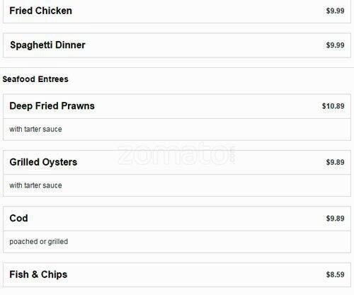 Menu at Burs Restaurant and Lounge, Lakewood