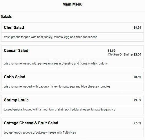 Menu at Burs Restaurant and Lounge, Lakewood
