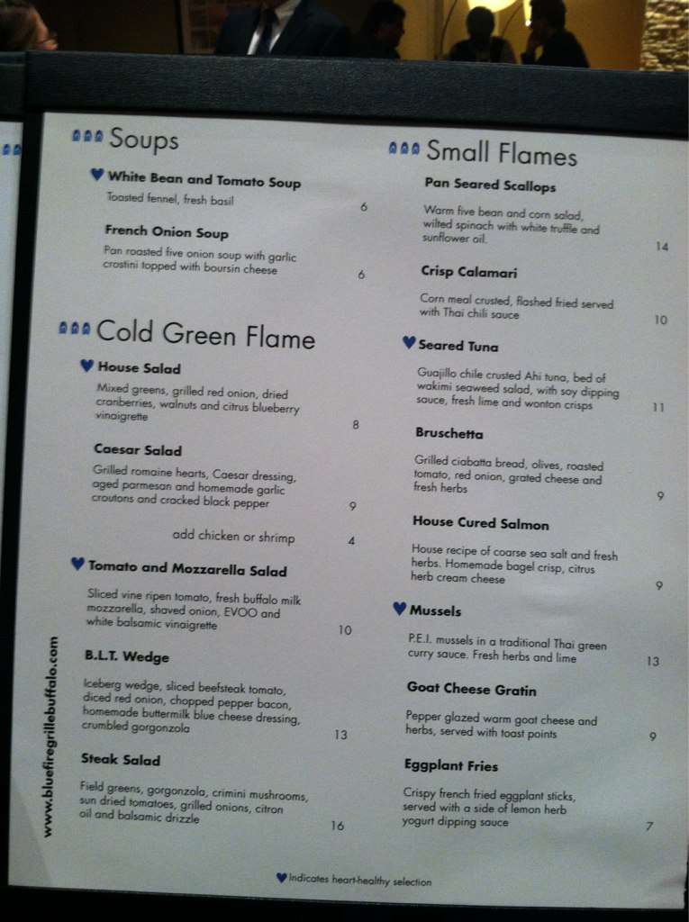 Menu at BlueFire Bar & Grille, Amherst