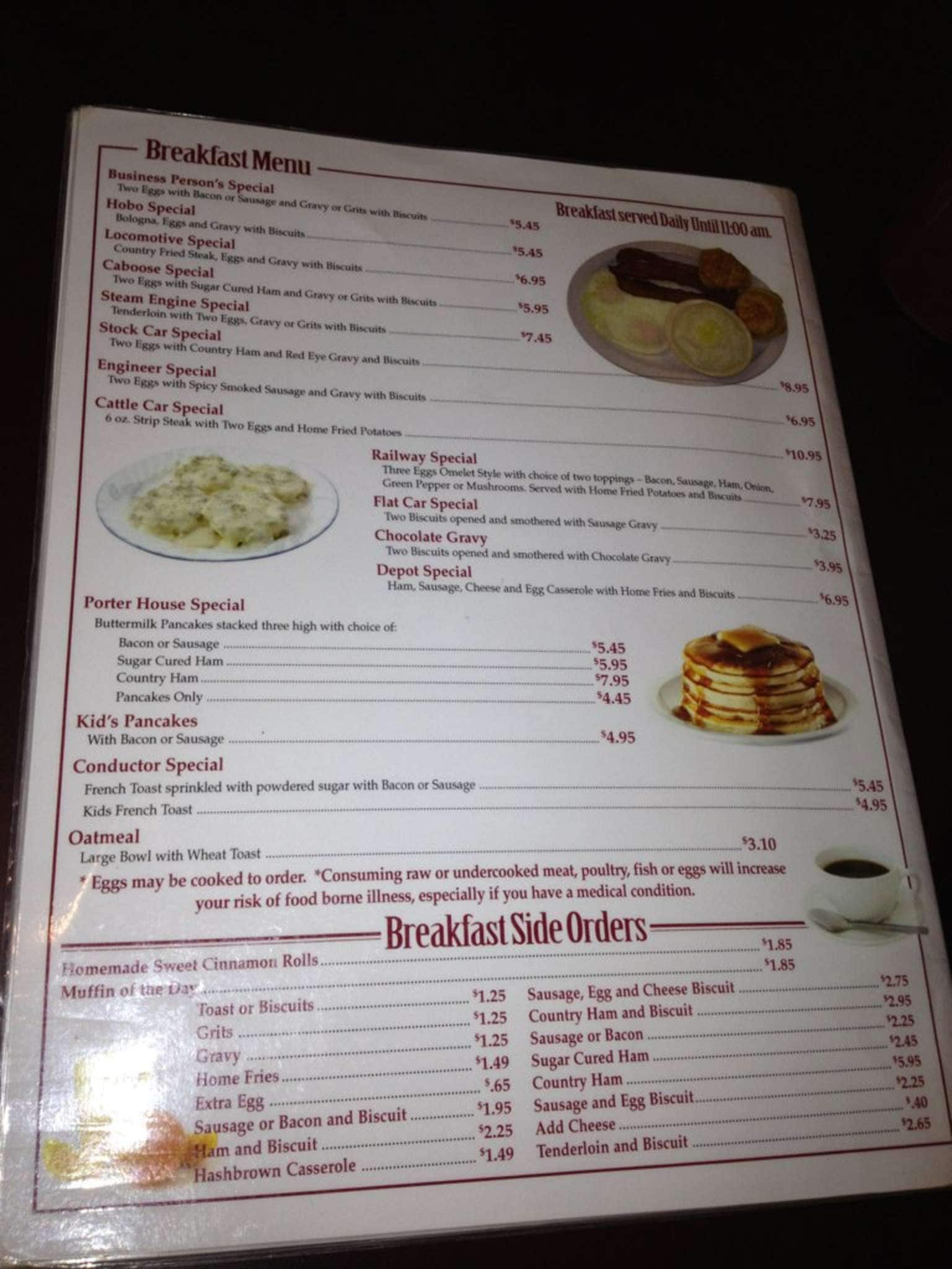 Menu at Rolo's Cafe, Huntsville
