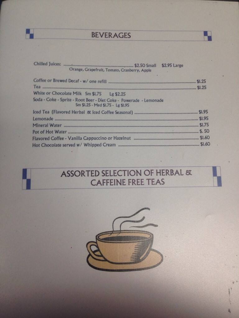 Menu at Blue Benn restaurant, Bennington