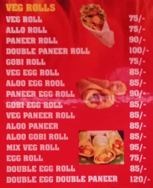 Menu at Kolkata Kathi Rolls, Bengaluru, #144/1