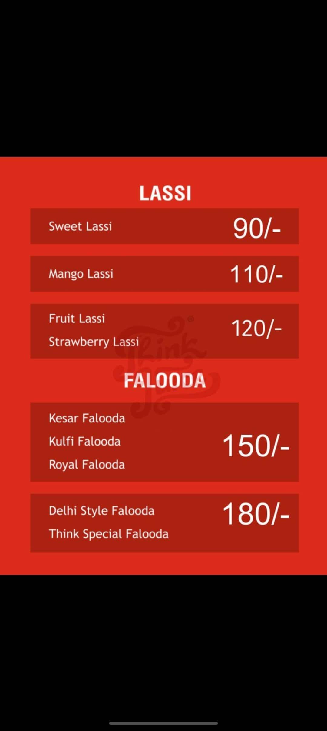 Menu of Think Juice, Fort, Mumbai