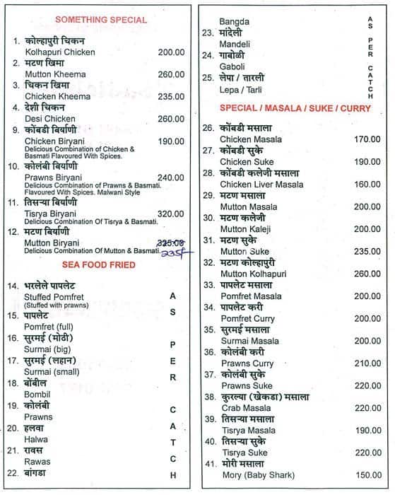 Sadichha Menu, Menu for Sadichha, Bandra East, Mumbai - Zomato