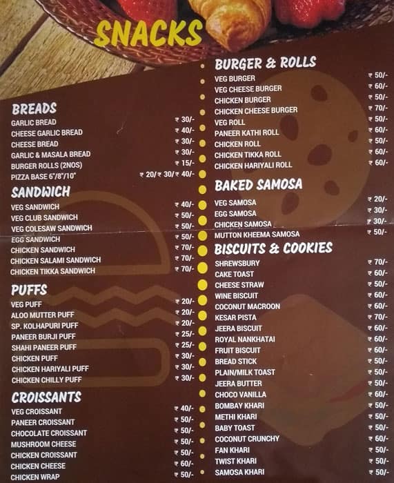 Menu at Cake Stories, Navi Mumbai, Plot No 54