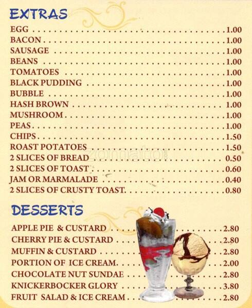 Menu at kent, Maidstone