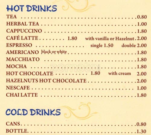 Menu at kent, Maidstone