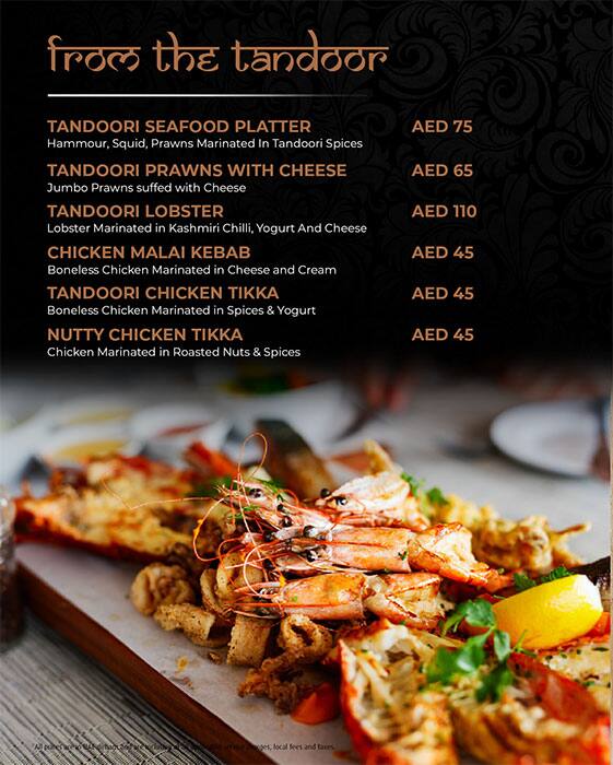 Carta de Chutney Restaurant Madinat Zayed, Madinat Zayed
