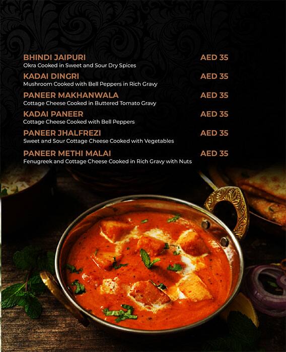 Carta de Chutney Restaurant Madinat Zayed, Madinat Zayed
