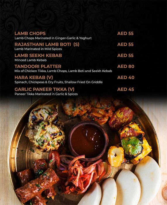 Carta de Chutney Restaurant Madinat Zayed, Madinat Zayed