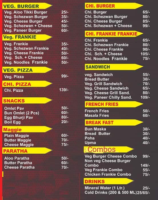 Menu of N.D's Burger & More, Ulwe, Navi Mumbai
