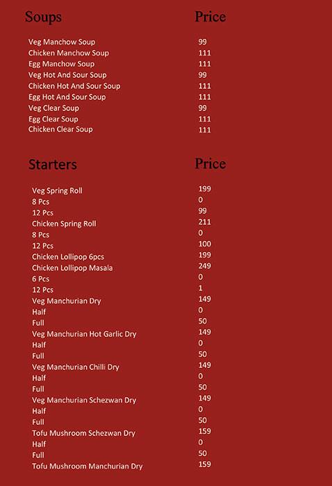 Menu of Chilli Chang, Undri, Pune