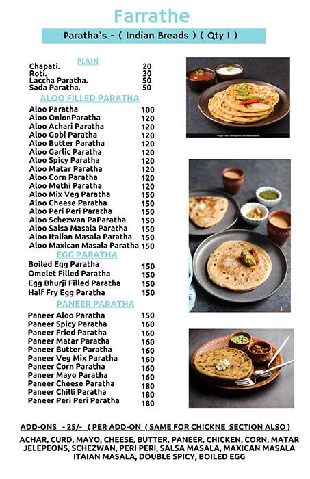 Menu of Farrathe, Marol, Mumbai