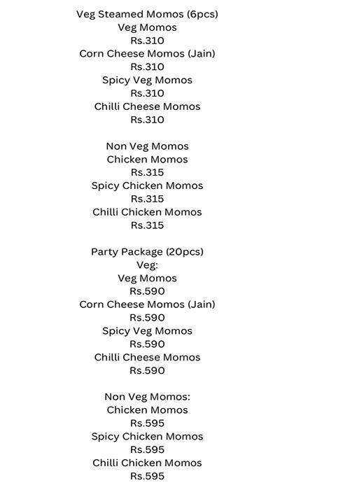 Menu of Fomo Momo, Powai, Mumbai