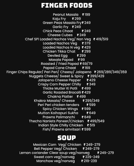 Menu of The Corner Lounge, Baner, Pune