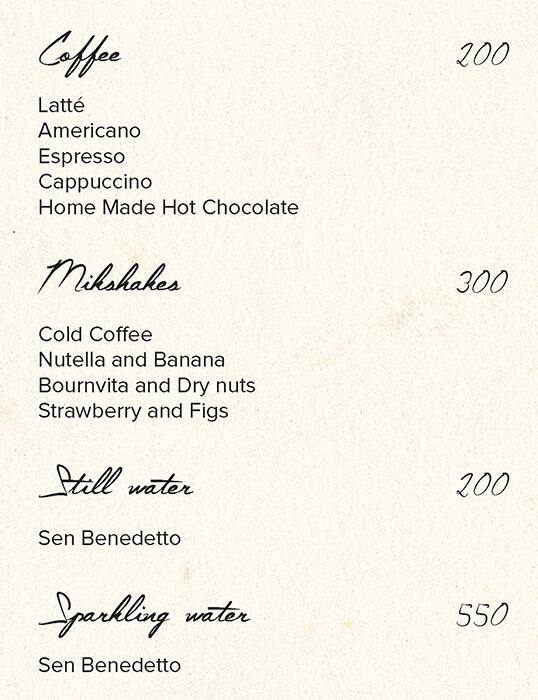 Menu at Ganache Ritz Carlton, Bengaluru