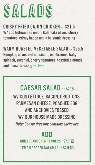 Menu at Castello's Daisey's Hotel pub & bar, Ringwood East