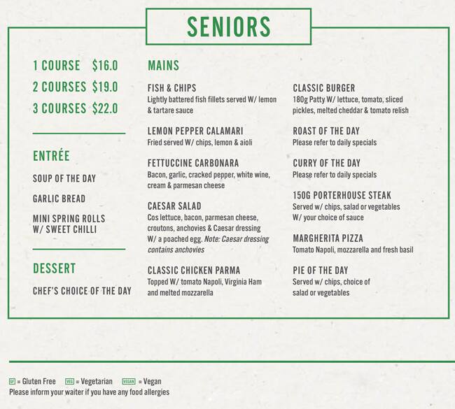 Menu at Castello's Daisey's Hotel pub & bar, Ringwood East