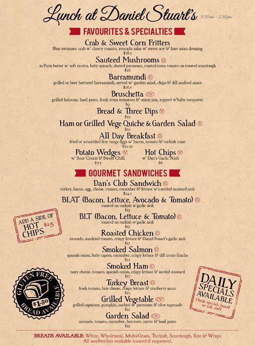 Menu at Mean Beans cafe, Southport