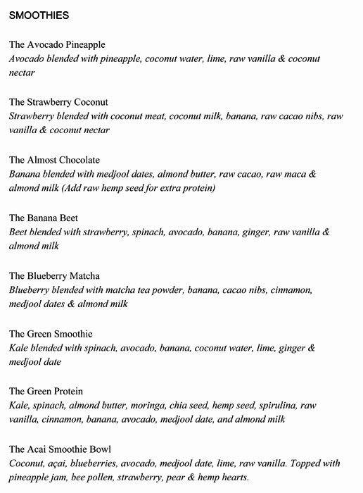 Menu at The Juice Truck pub & bar, Vancouver, 200 Abbott Street