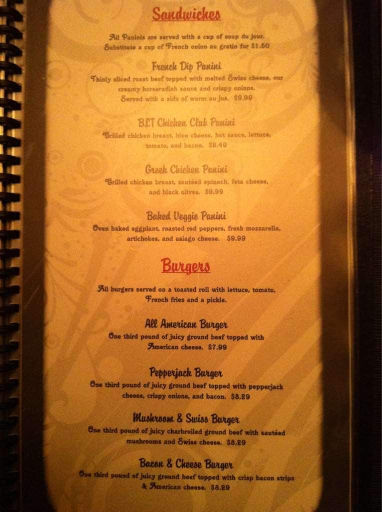 Menu at Pane's Restaurant, North Tonawanda