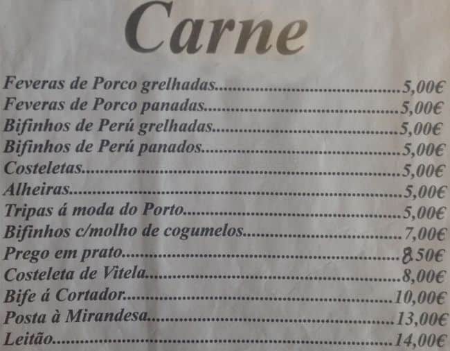 Menu at Ipa Café, Porto