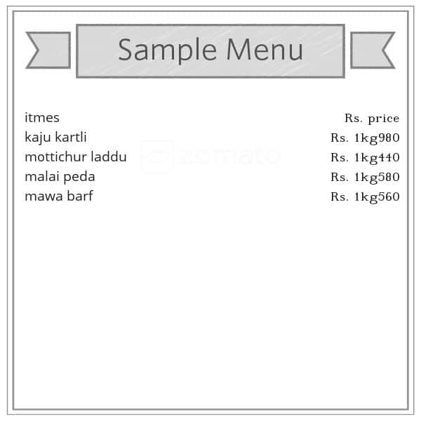 N. Lookmanji's Mithaiwala Menu - Zomato