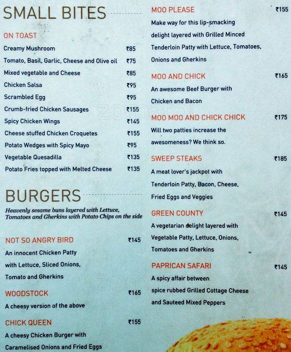 Menu at The French Loaf, Bengaluru, vyalikaval