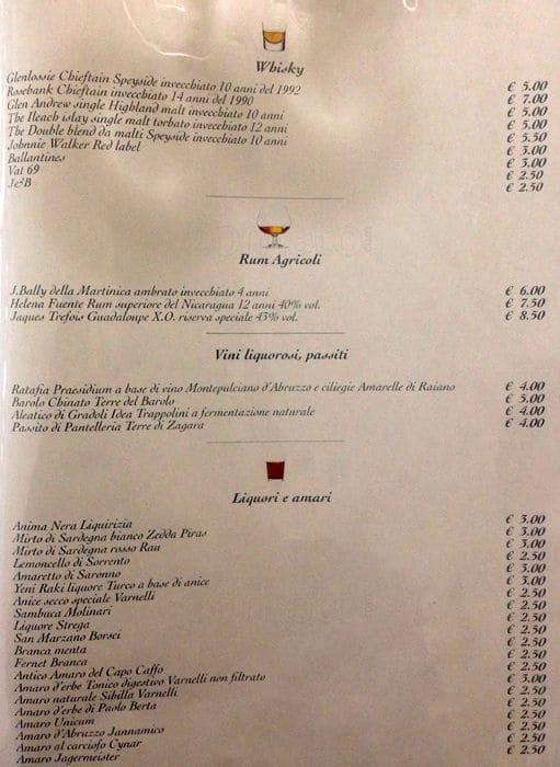 Menu da Trattoria Morgana ristorante, Roma