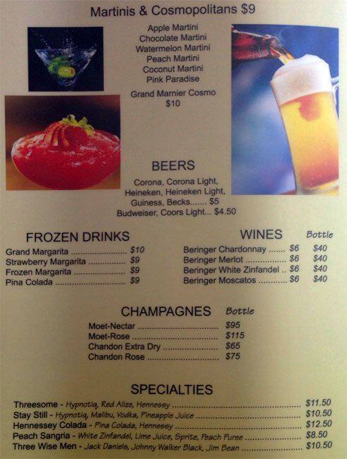 Menu at Park Billiards Cafe and Sports Bar, New York City
